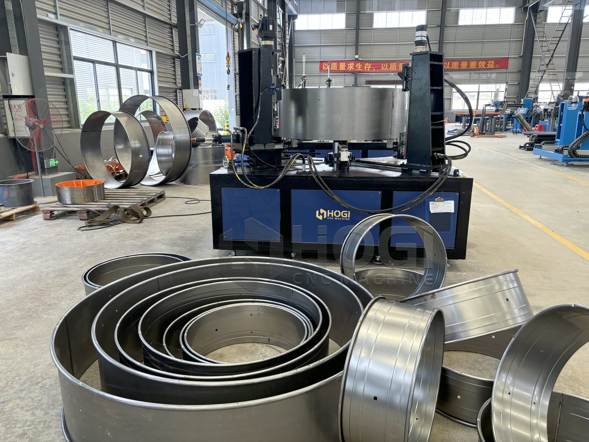 hogi Axial fan automatic flanging machine Tunnel fan flanging machine ...