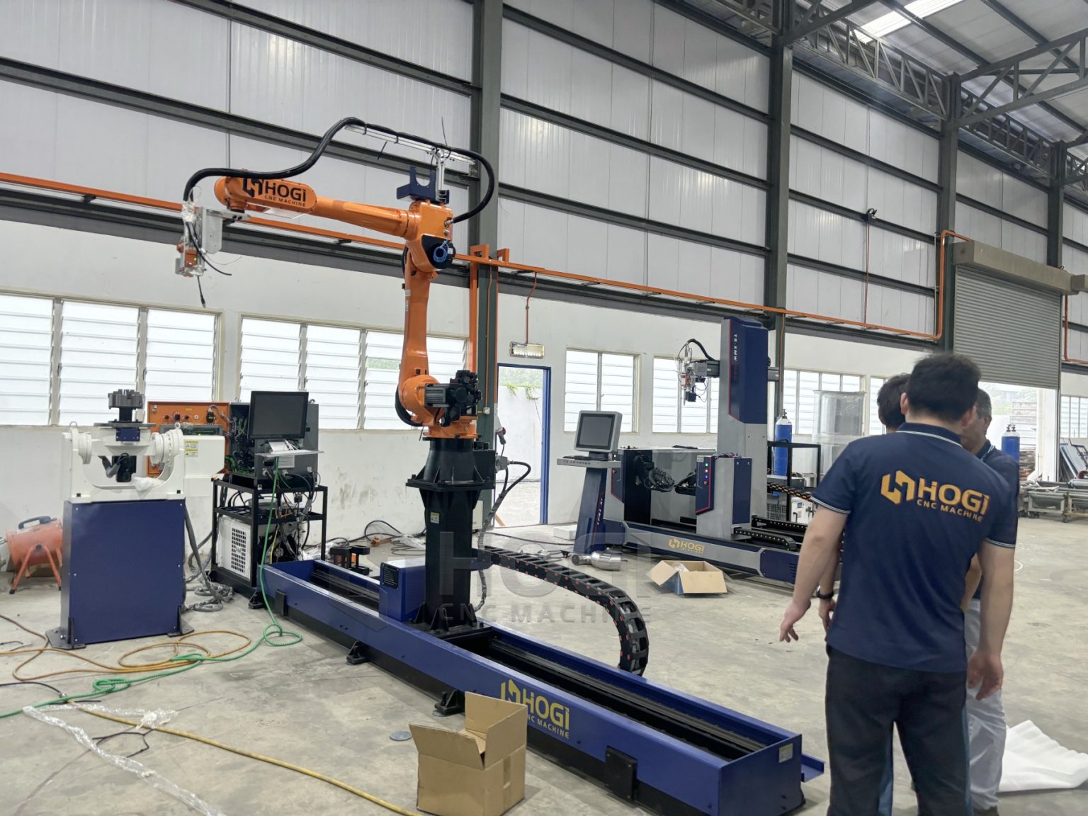 hogi duct pipe flange laser welding robot automatic welding robotic